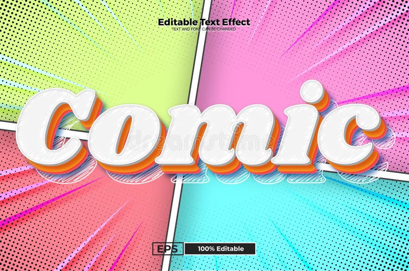 Comic Editable Text Effect in Modern Trend Style Stock Vector ...