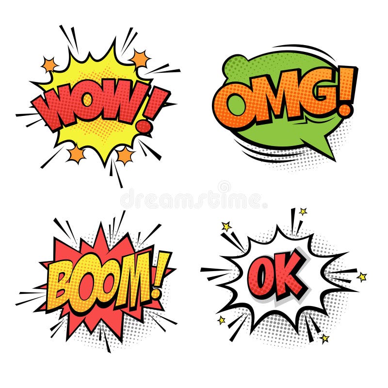 Comic Book Element Vector Illustration. Stock Vector - Illustration of ...