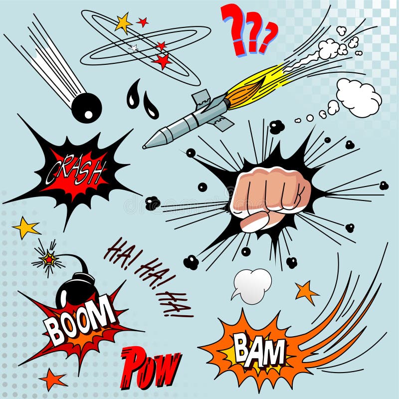 Comic book elements stock vector. Illustration of energy - 10646845