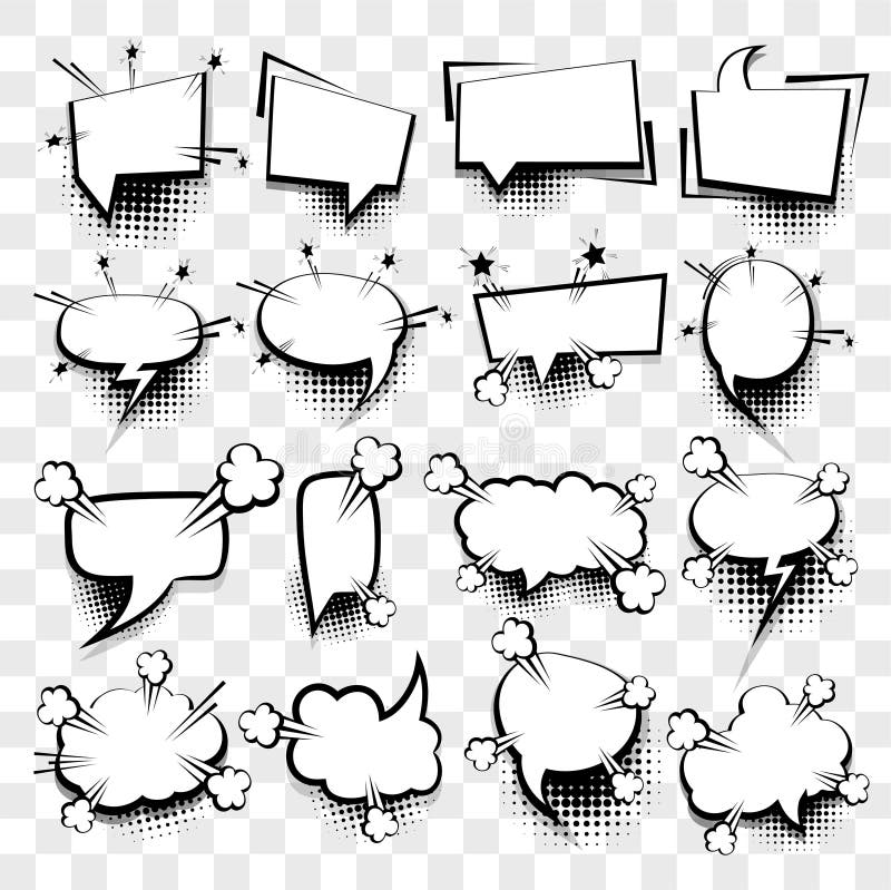 Comic Empty Text Speech Bubble 20 Stock Vector - Illustration of clear ...