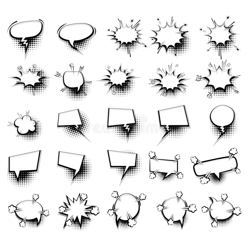 Comic Empty Text Speech Bubble 25 Stock Vector - Illustration of ...