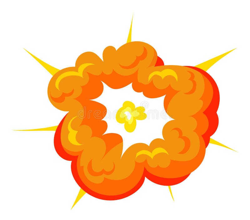 Comic Explosion. Cartoon Fire Smoke Cloud Icon Stock Vector ...