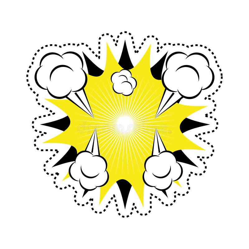 Comic explosion cartoon stock illustration. Illustration of power ...