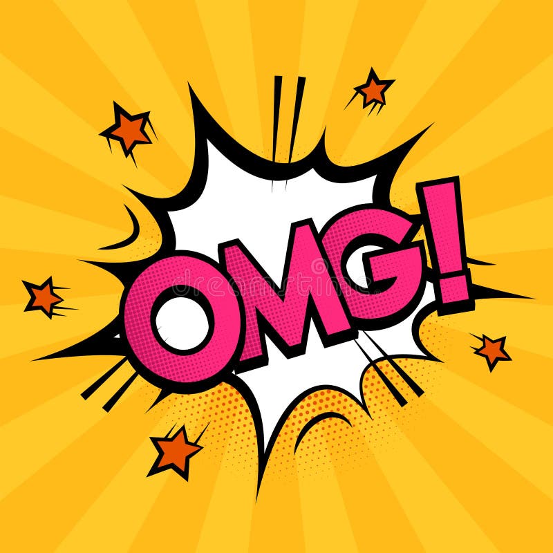 Comic Explosion with Expression Wording OMG. Vector Cartoon ...