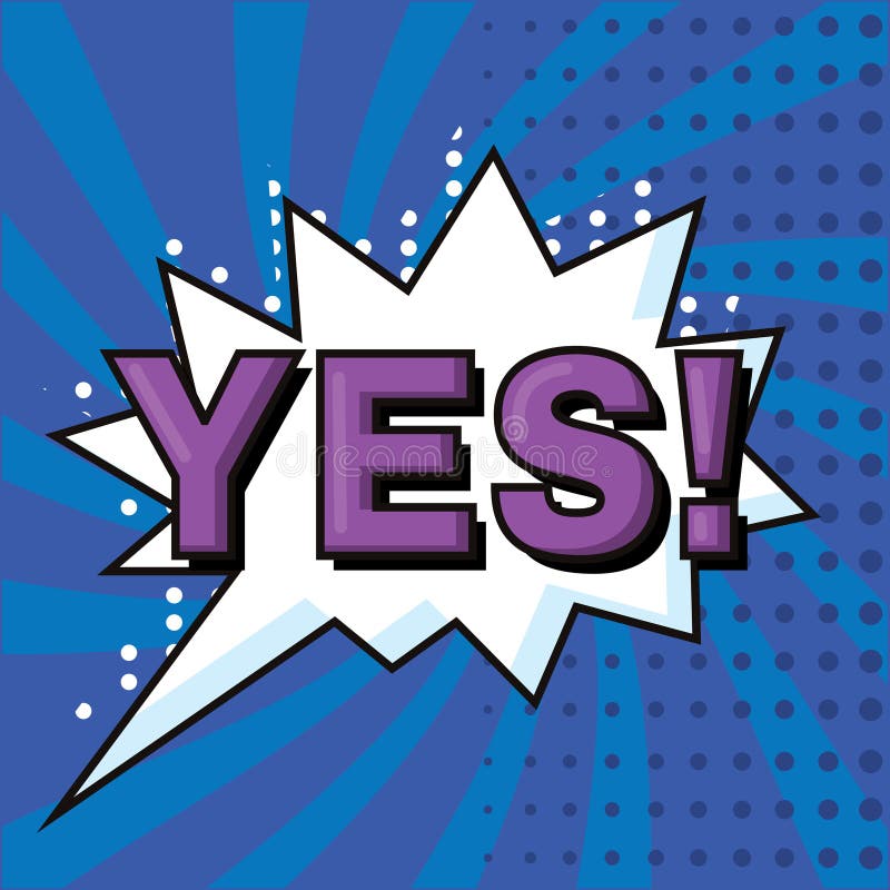 Comic Explosion Saying Yes. Vector Stock Vector - Illustration of burst ...