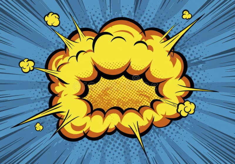 Comic Explosion with Sharp Bursts on Dotted Blue Background Stock ...