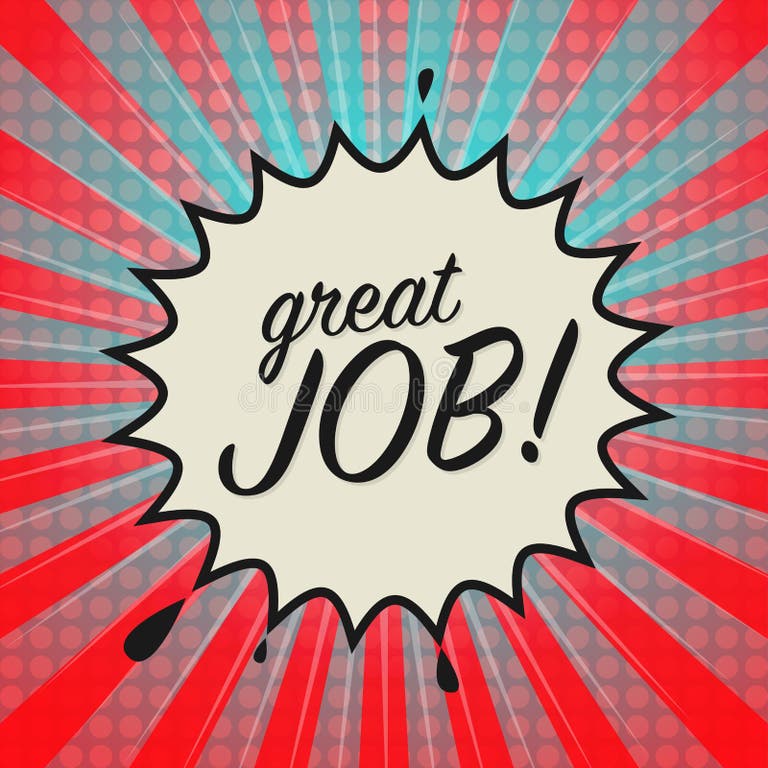 Comic Explosion with Text Great Job Stock Vector - Illustration of ...