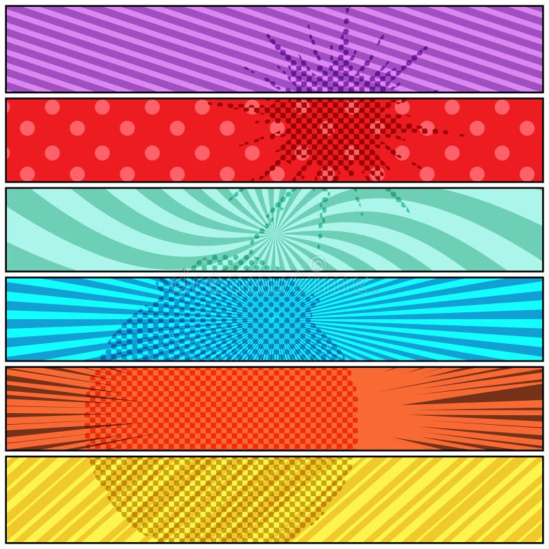 Comic Explosive Colorful Horizontal Banners Stock Vector - Illustration ...