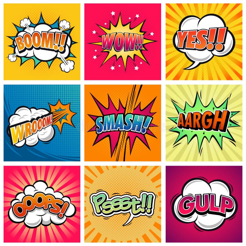 Comic Expression stock vector. Illustration of bubble - 70762550