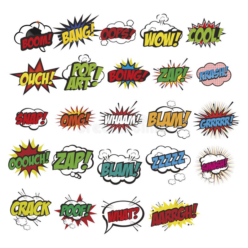 Comic expressions set stock vector. Illustration of group - 61329476