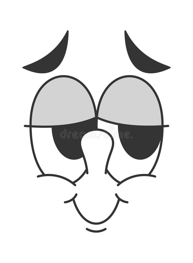 Comic Face Character Sly Squint Stock Vector - Illustration of emoticon ...