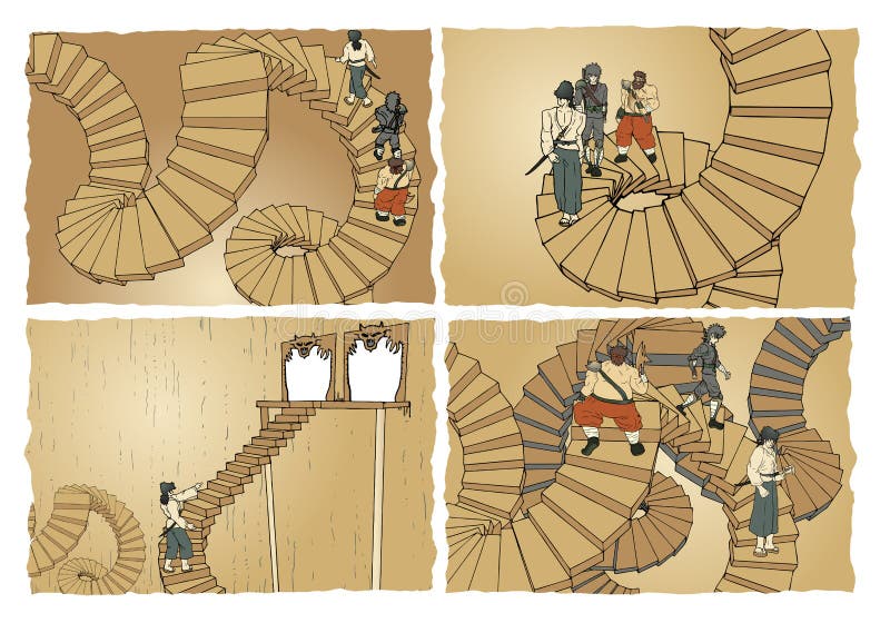 Comic fantasy scenes stock vector. Illustration of capture - 50402003