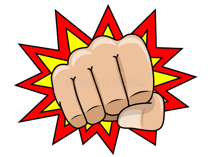 Comic Fist Front View Isolated Stock Vector - Illustration of burst ...