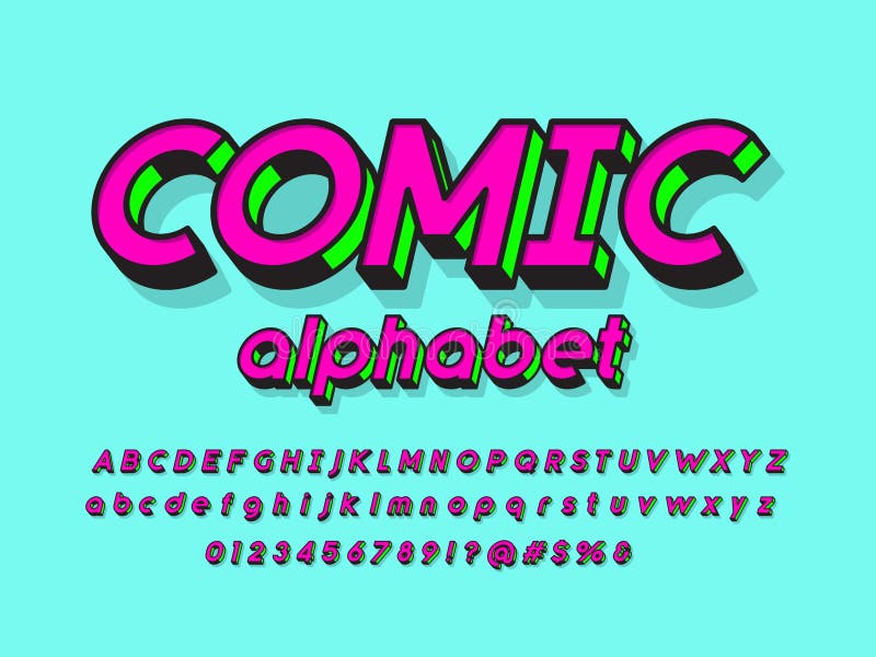 Comic font stock vector. Illustration of modern, lettering - 172341714