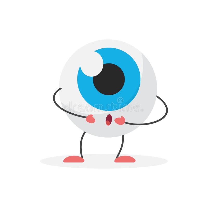 Comic Funny Eyeball Character with Expression of Shock and Surprise ...