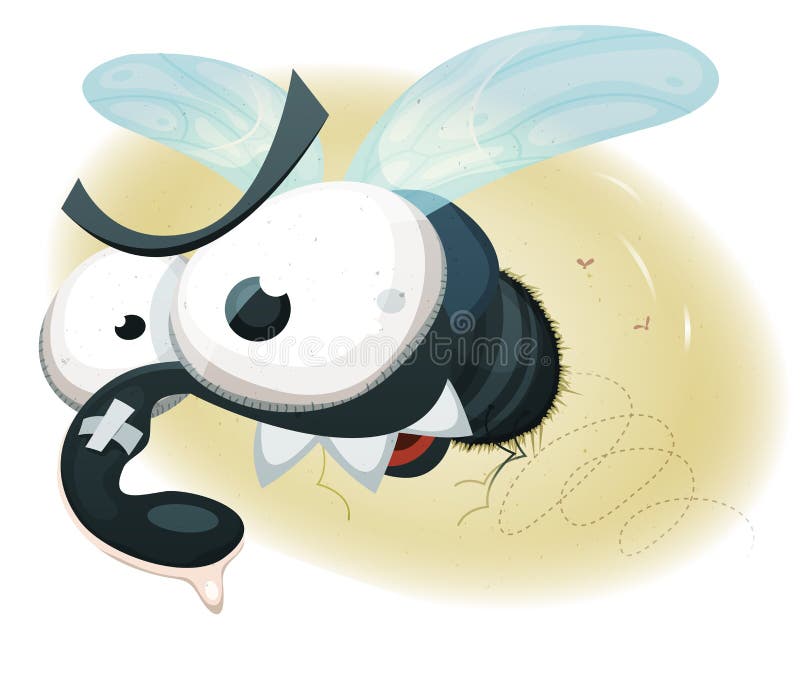 Funny cartoon fly stock vector. Illustration of comic - 28220954