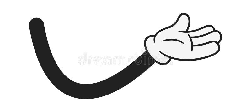 Comic Groovy Hand Showing Gesture Stock Vector - Illustration of ...