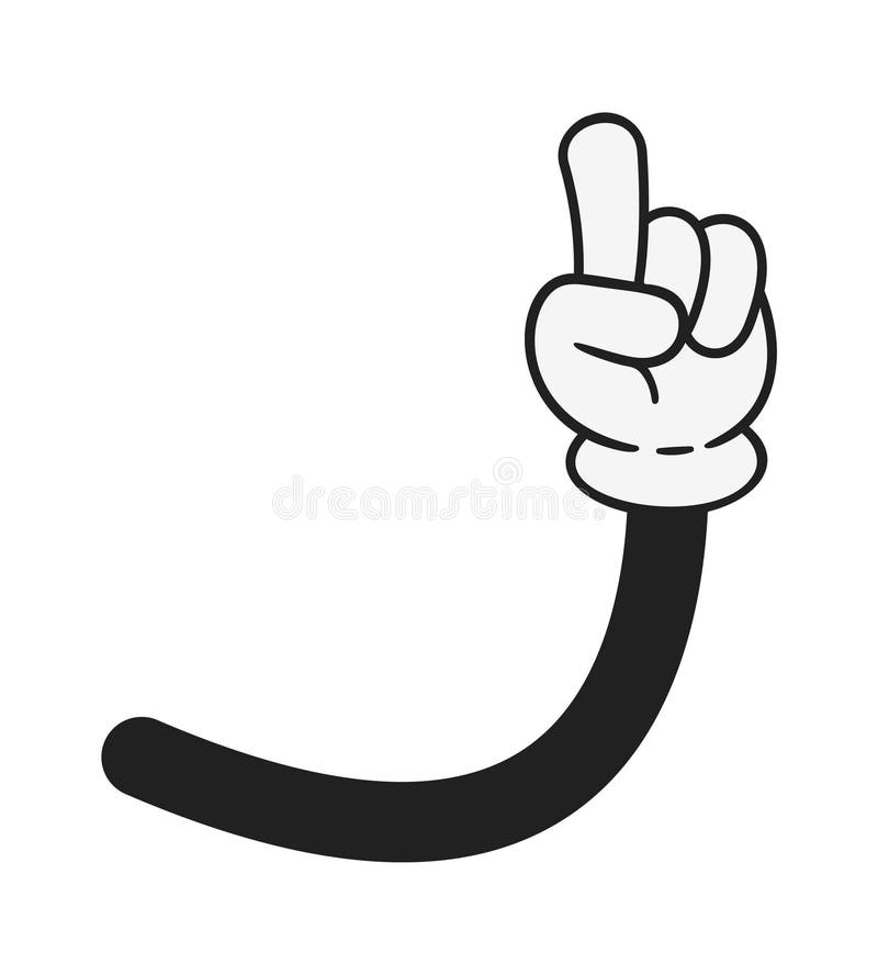 Comic Hand Gesture Attracting Attention Stock Vector - Illustration of ...