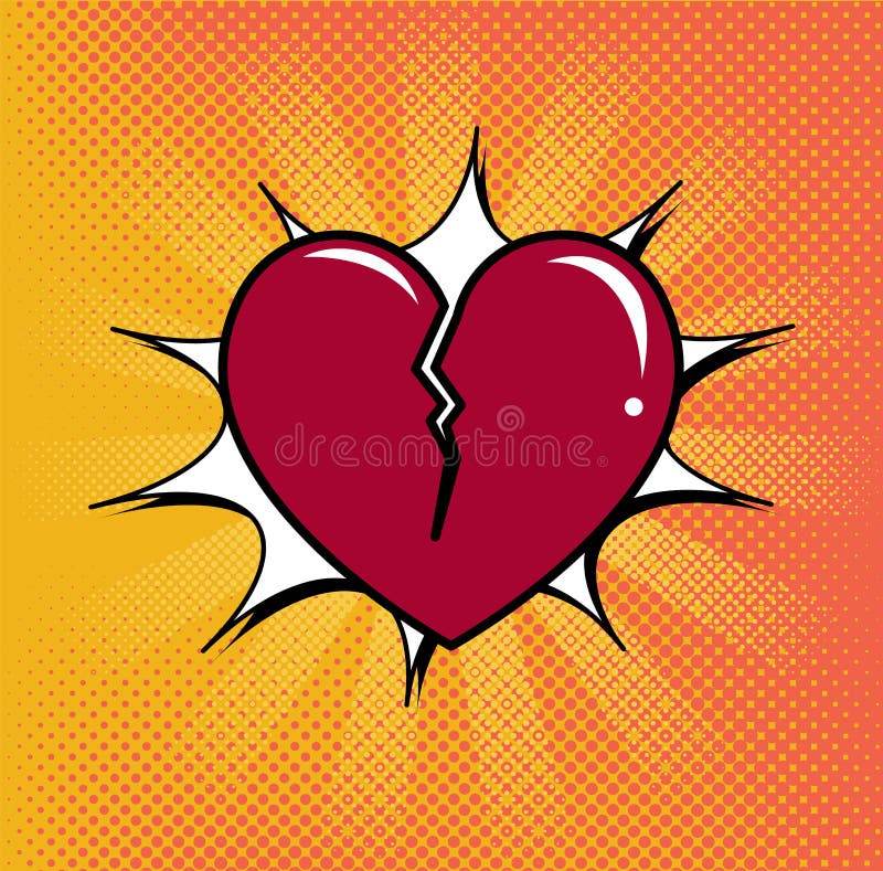 Comic Heart. Love Cartoon Explosion Stock Vector - Illustration of ...