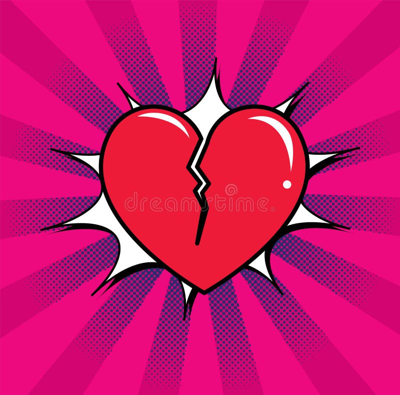 Comic Heart. Love Cartoon Explosion Stock Vector - Illustration of love ...