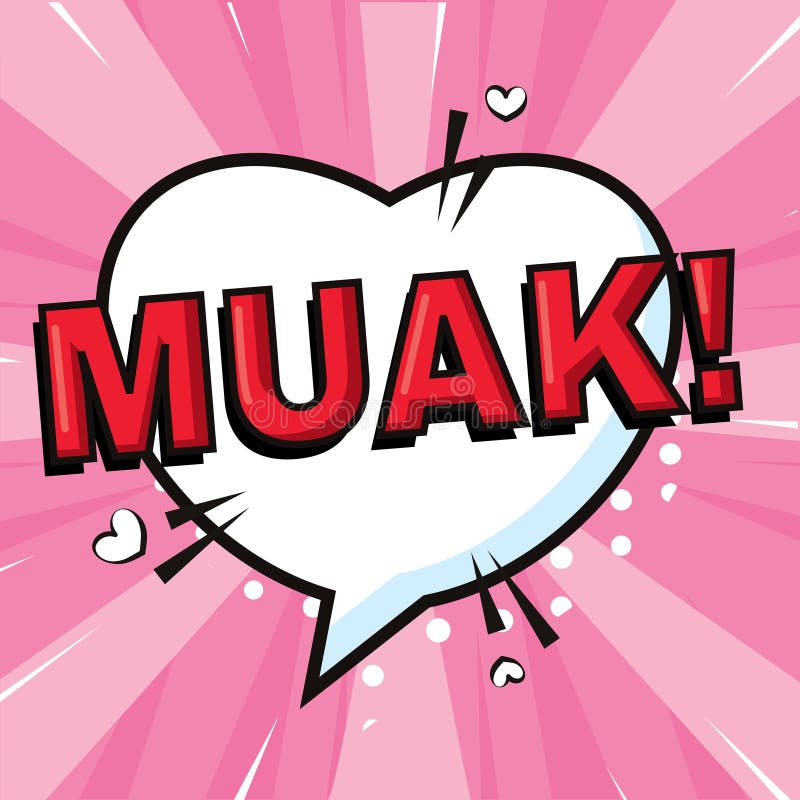 Comic Heart Saying Muak. Vector Stock Vector - Illustration of ...
