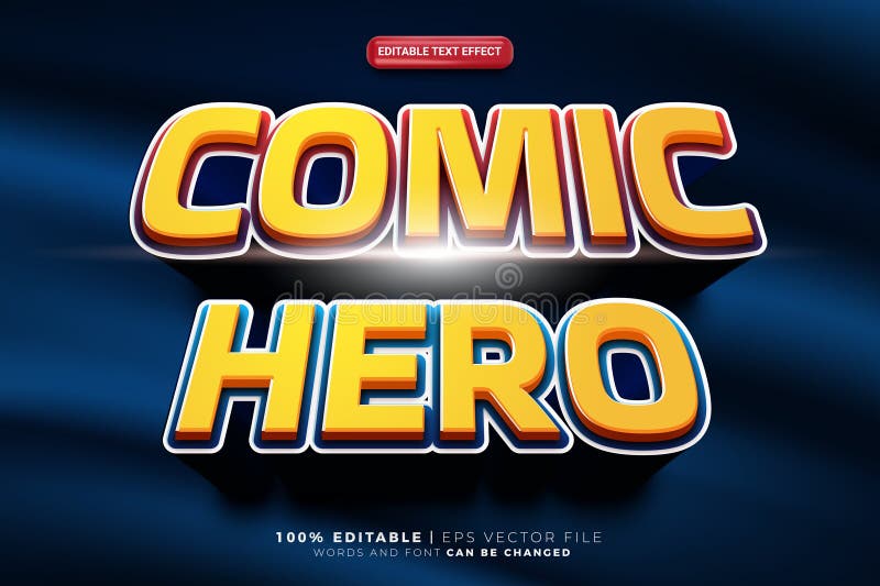 Comic Hero Style Bold 3D Editable Text Effect Style Stock Vector ...