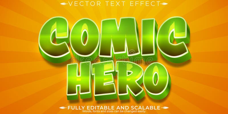 Comic Hero Text Effect, Editable Cartoon and Comic Book Text Style ...