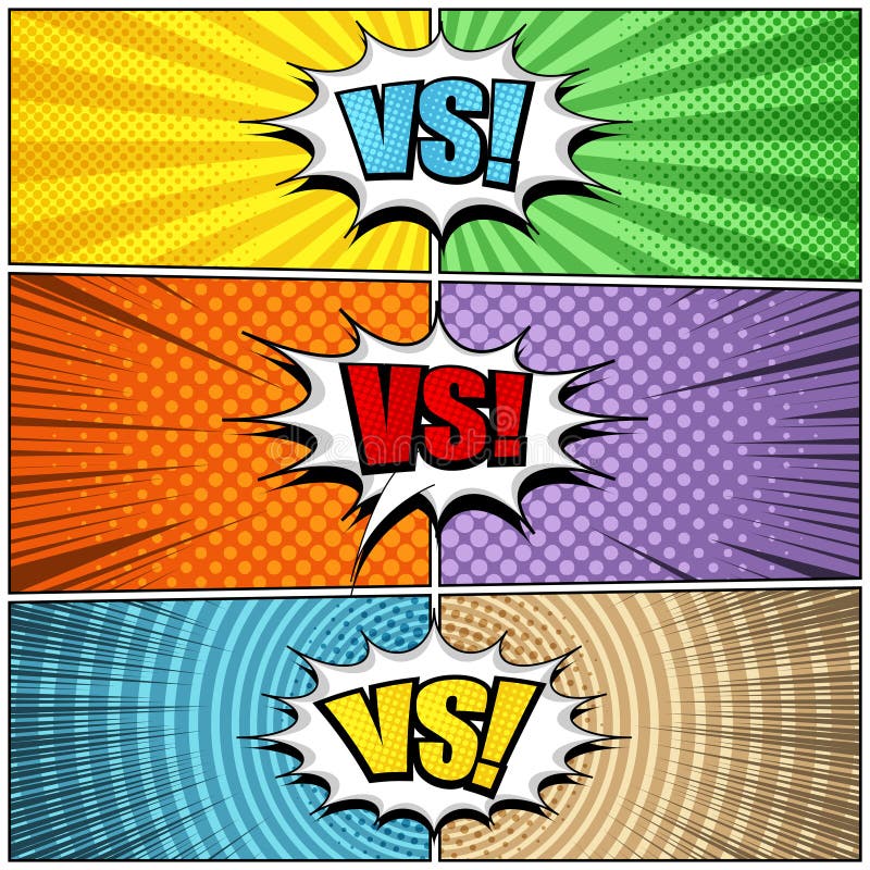 Comic Horizontal Duel Concept Stock Vector - Illustration of colorful ...