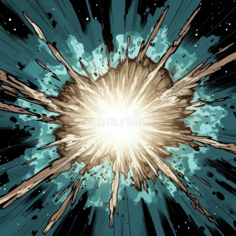 Explosive Blast: a Dark Cyan and Light Brown Comic Universe ...