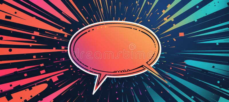 Comic-Inspired Speech Bubble with Bold Action Lines on Dramatic Burst ...