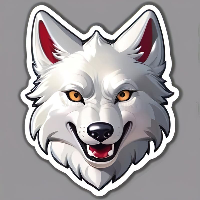 A Comic-inspired Sticker Showcasing a Wolf Head. Stock Illustration ...
