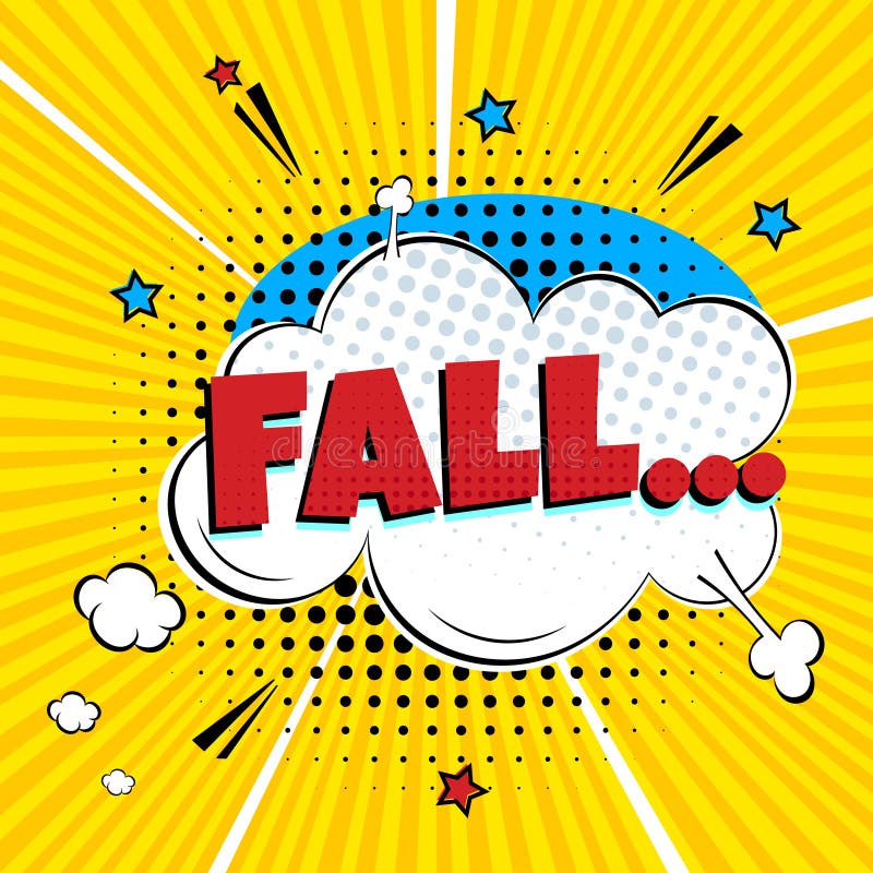 Comic Lettering Fall in the Speech Bubbles Comic Style Flat Design ...