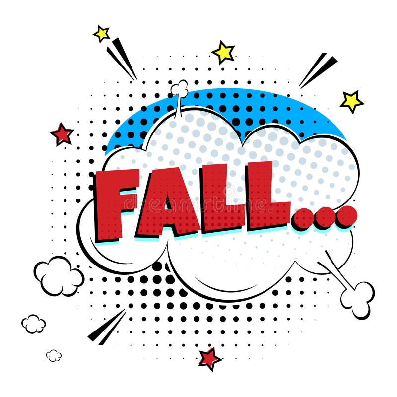 Comic Lettering Fall in the Speech Bubbles Comic Style Flat Design ...