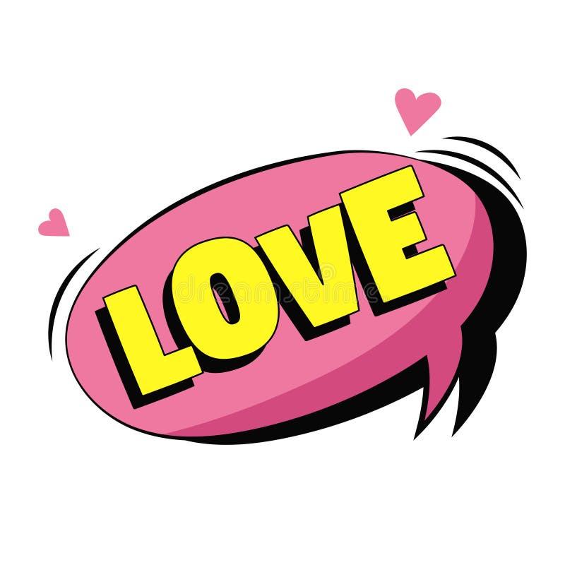Comic Lettering LOVE on White Background - Vector Stock Vector ...