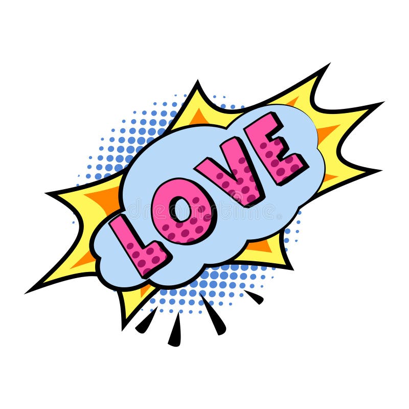 Comic Lettering LOVE on White Background - Vector Stock Vector ...