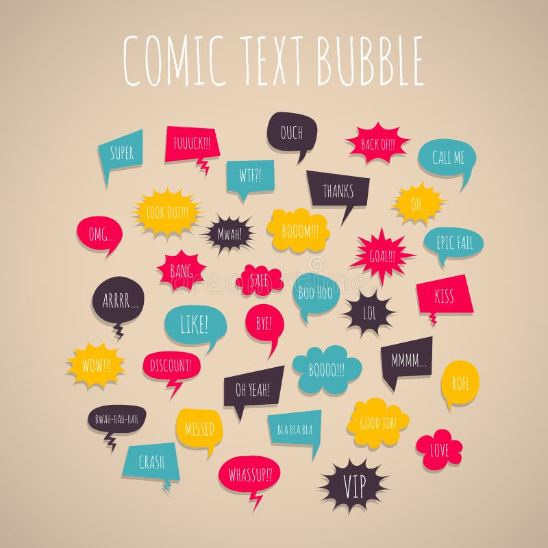 Comic Letters Dialog Cloud Text Pop Art Stock Vector - Illustration of ...