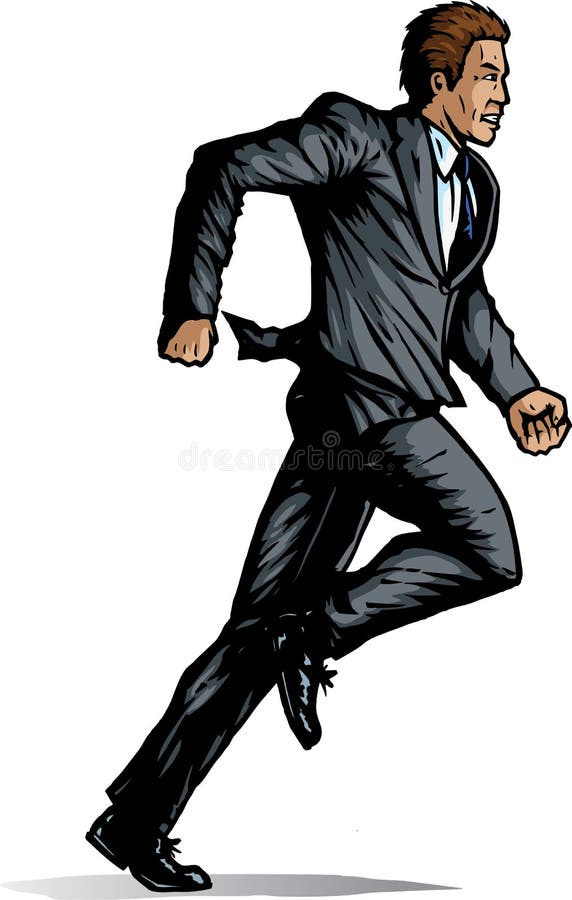 Comic Like Business Man Running Stock Vector - Illustration of handsome ...