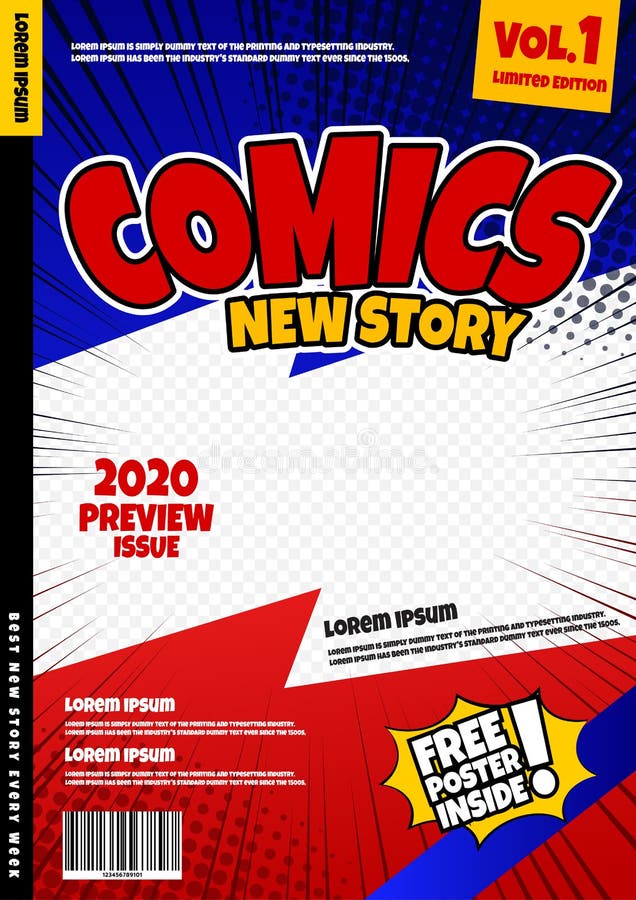 Comic Book Page Template Design. Magazine Cover Stock Vector ...