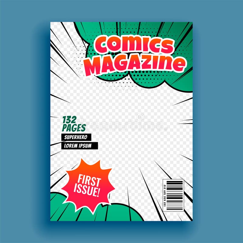 Comic Magazine Book Cover Page Template Design Stock Vector ...