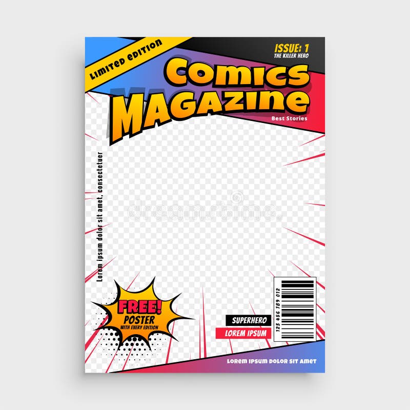 Comic Magazine Cover. Vector Art with Comic Concept. Stock Vector ...