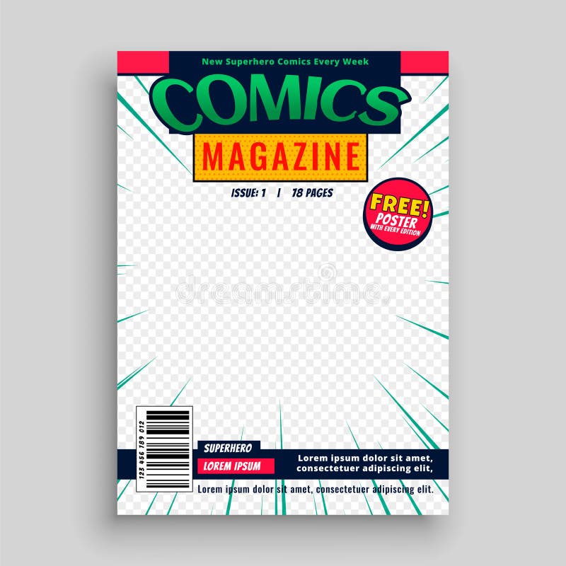 Comic Magazine Book Front Page Template Design Stock Vector ...