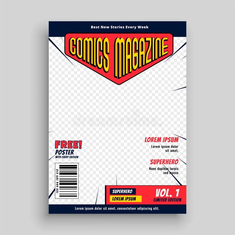 Comic Magazine Book Front Page Template Design Stock Vector ...