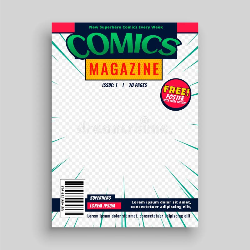 Comic Magazine Book Front Page Template Design Stock Vector ...
