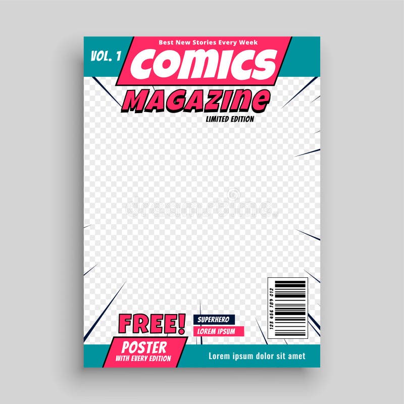 Comic Magazine Cover Page Template Stock Vector - Illustration of ...