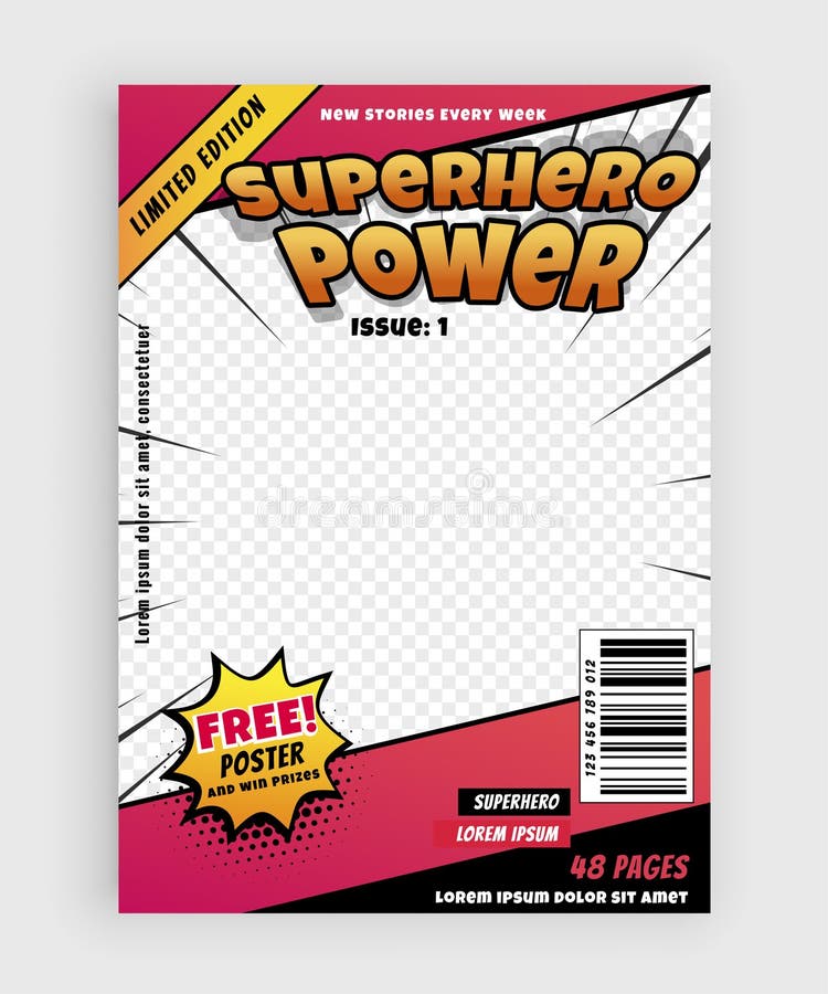 Comic Magazine Cover Template Design Stock Vector - Illustration of ...
