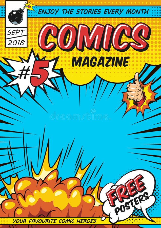 Retro Magazine Cover. Vintage Comic Book Vector Template Stock Vector ...