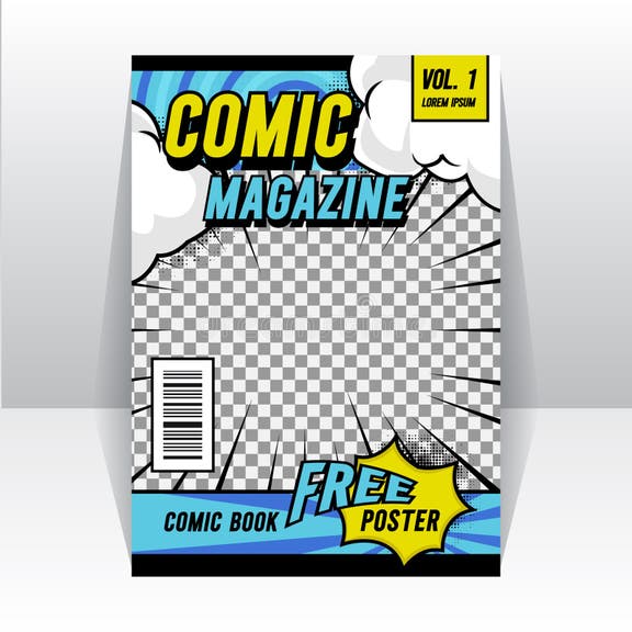 Comic Magazine Front Page Layout Background Template Design Stock ...