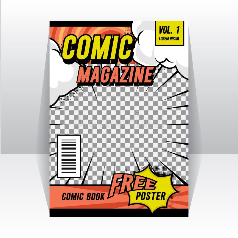 Comic Magazine Front Page Layout Background Template Print Stock Vector ...