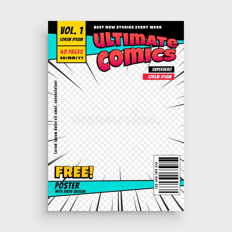 Comic Magazine Book Cover Template Stock Vector - Illustration of card ...