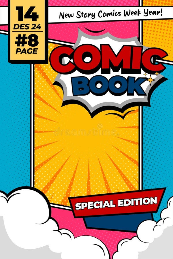 Comic Template Style Book Magazine Pop Art Colorfull Stock Illustration ...